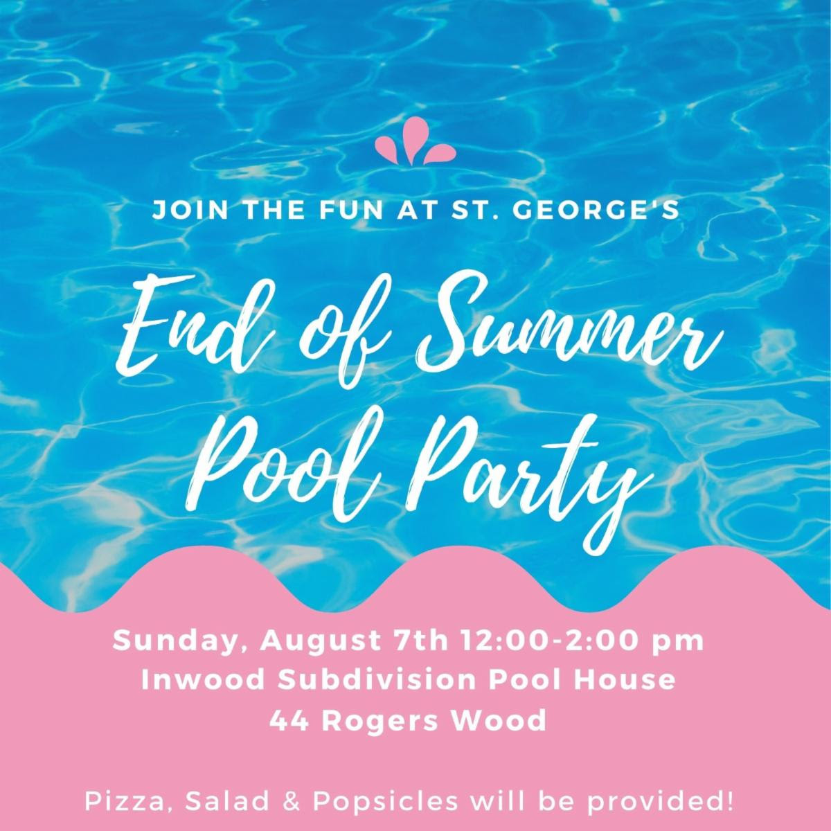 End Of Summer Pool Party St George Church